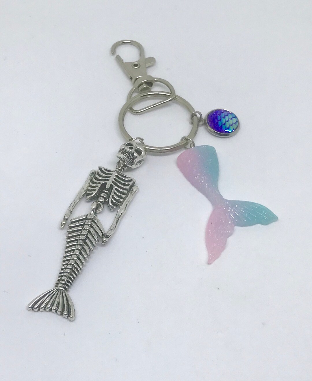 Multi Color Mermaid Tail Keychain/ Ocean Keychain/ Under the Sea ...