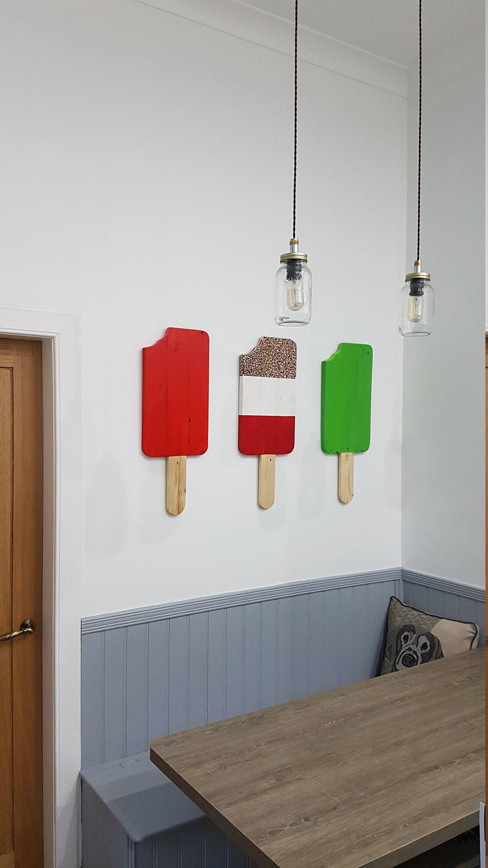 Set of 3 Ice Lolly, FAB Ice Lolly, Retro, Pallet Wall Art, Pallet Wood ...