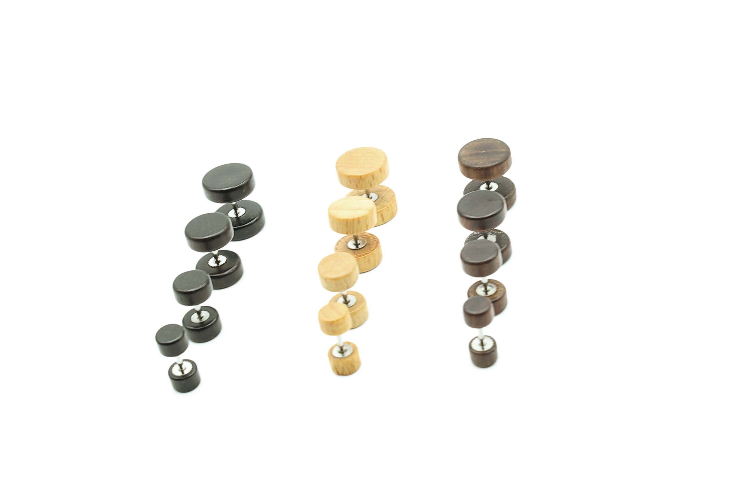 Fake Ear Plug Stretcher Natural Wood with colour and size | Etsy