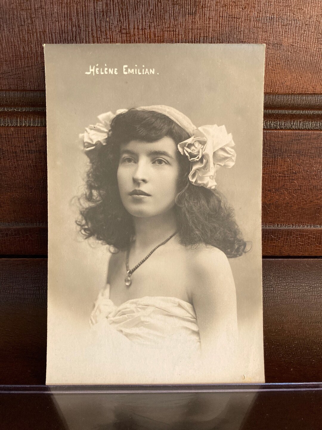 1900's Parisian Performer Postcard Hélène Emilian Elegant Décolleté ...