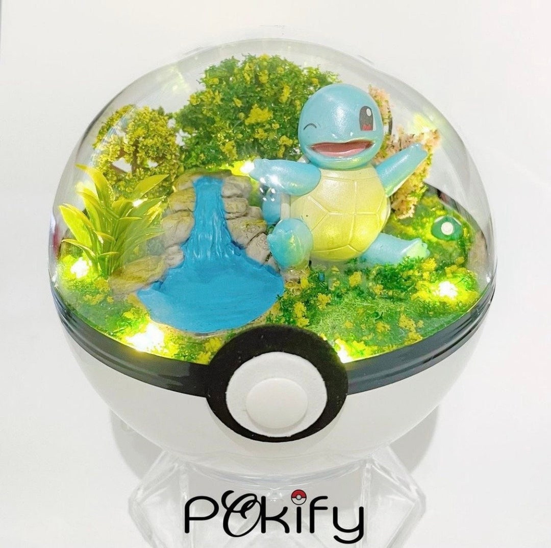 Squirtle Pokemon Terrarium Diorama Pokeball Planter Figure Terrarium ...