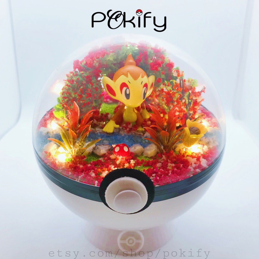 Chimchar Pokemon Terrarium Diorama Pokeball Planter Figure Terrarium ...