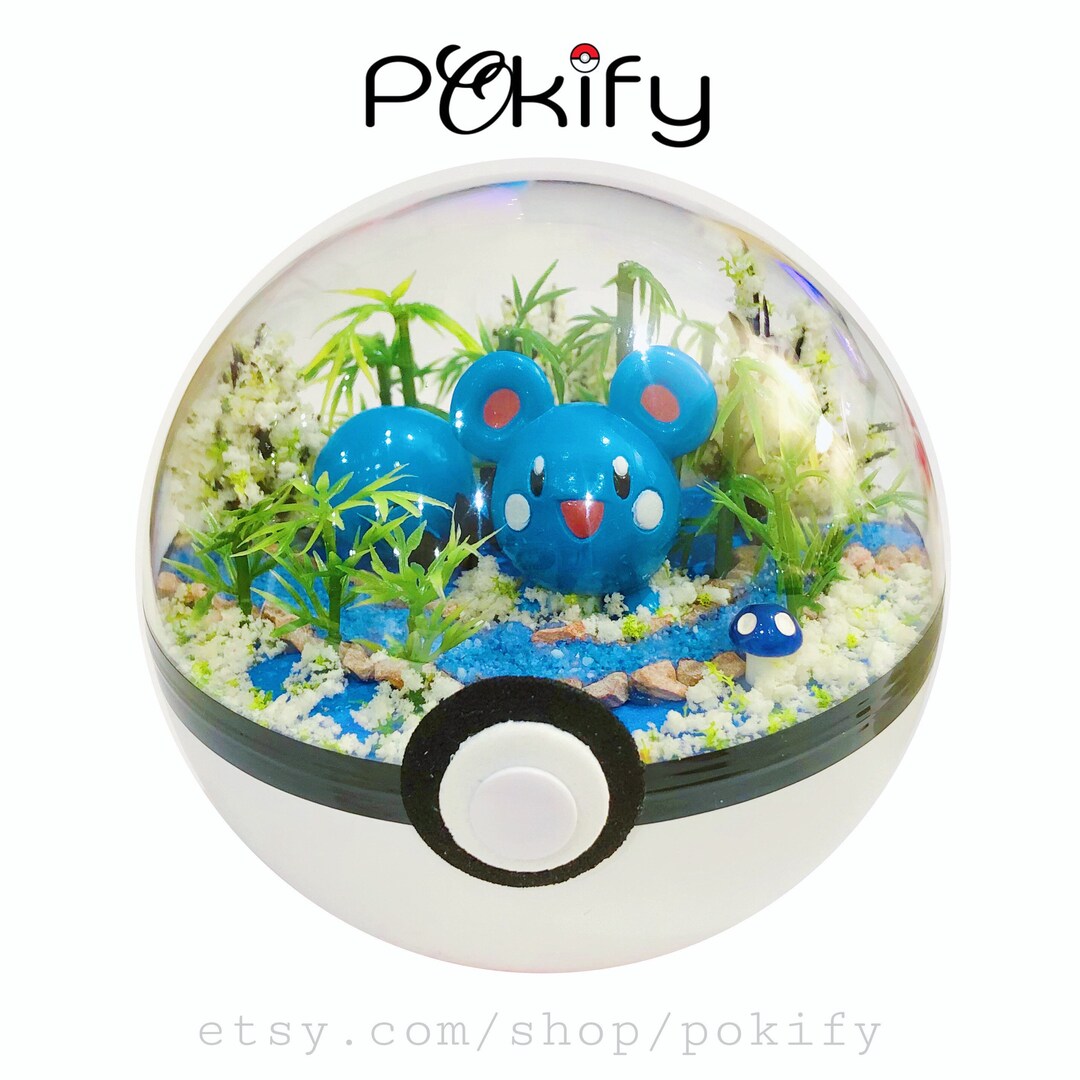 Azurill Pokemon Terrarium Diorama Pokeball Planter Figure Terrarium ...