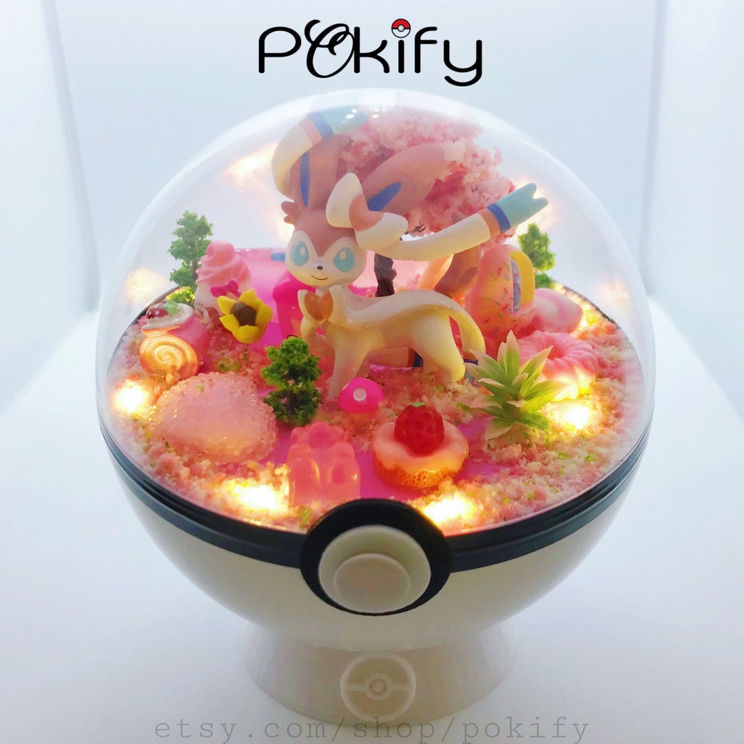 Sylveon Pokemon Terrarium Diorama Pokeball Planter Proposal Terrarium ...