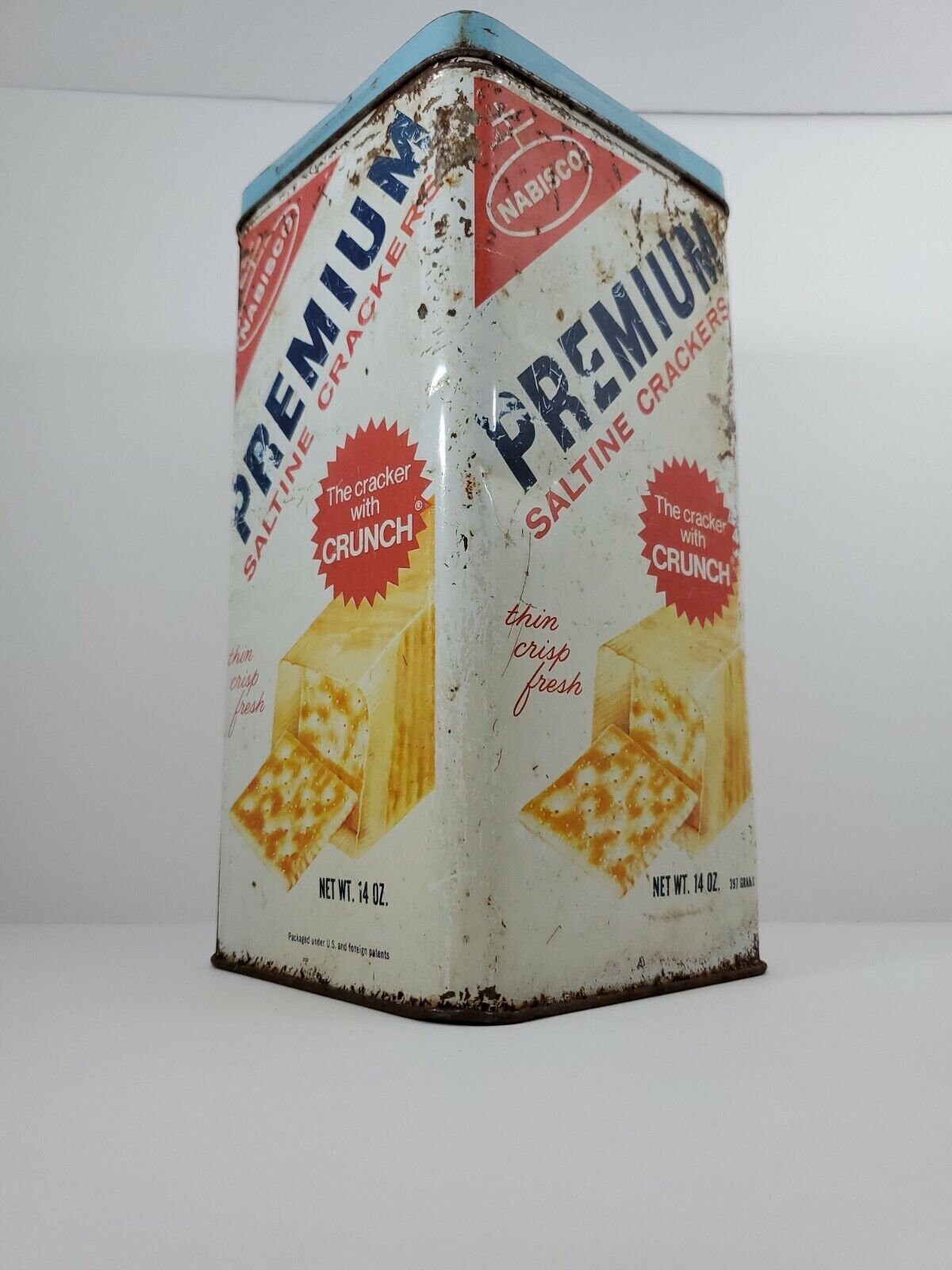 Vintage 1960's Nabisco Premium Saltine Crackers 14 Oz Tin Metal ...