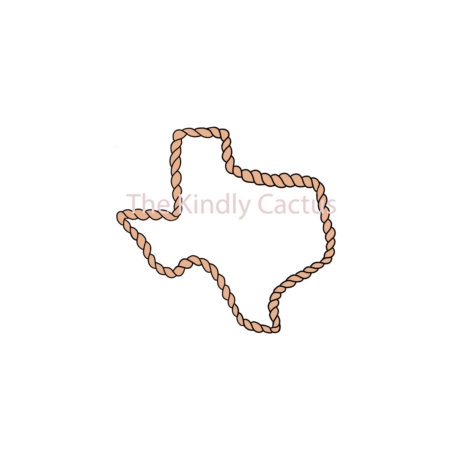 Texas With Rope Outline- Digital Download - Etsy