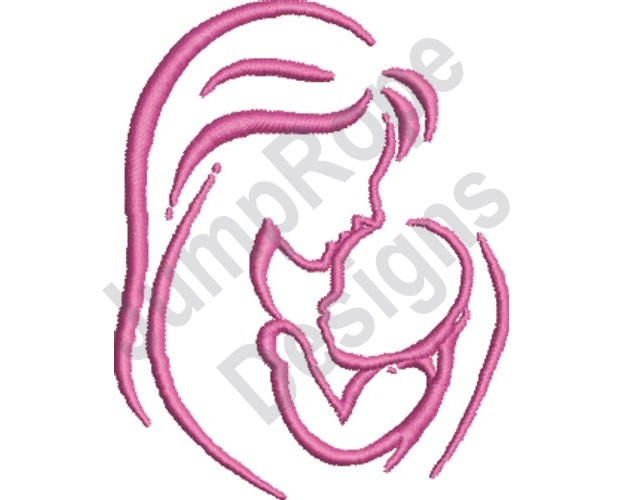Mother & Baby Machine Embroidery Design - Etsy