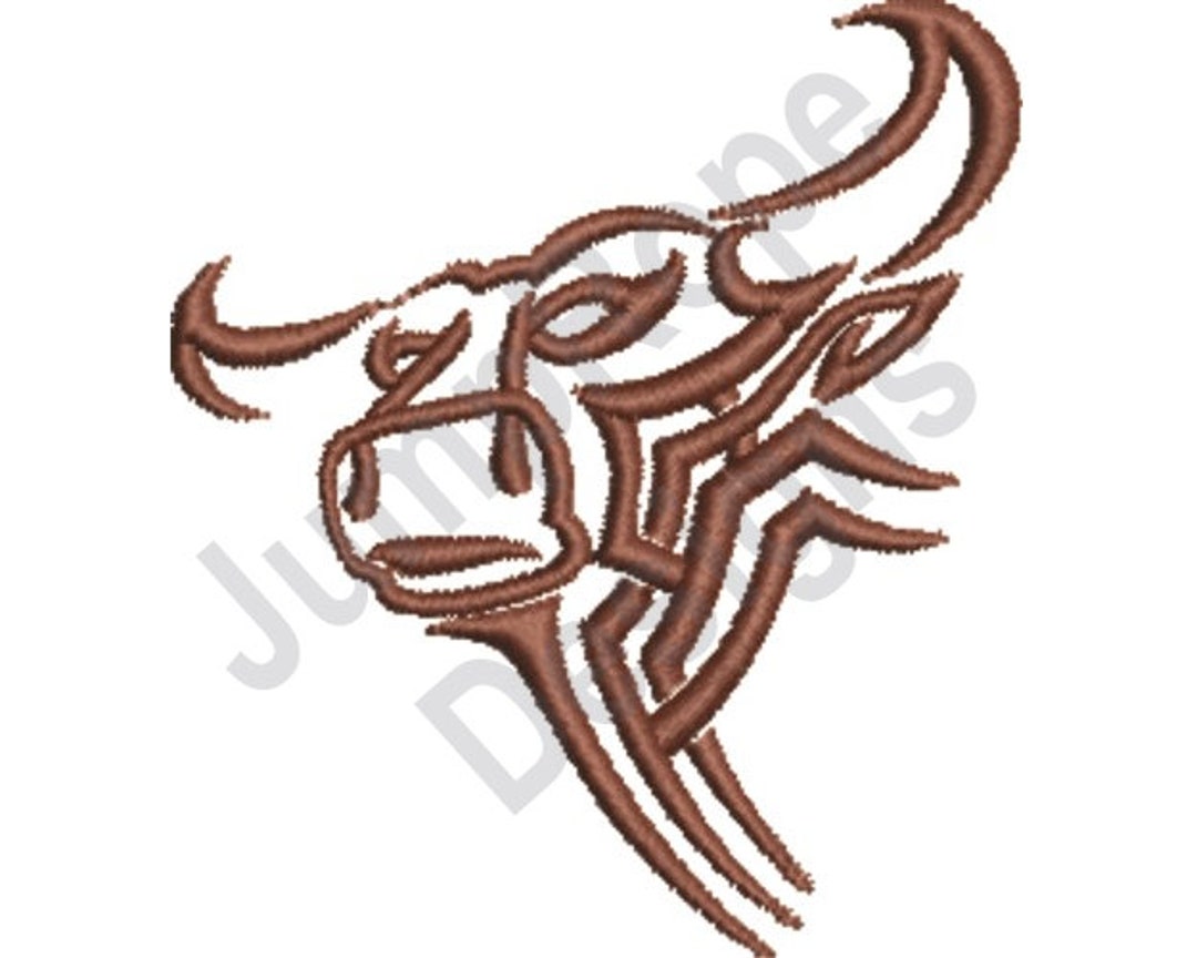 Bull Head - Machine Embroidery Design - Etsy