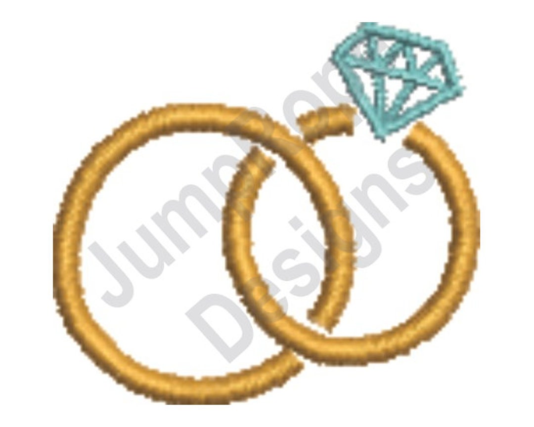 Wedding Rings - Machine Embroidery Design - Etsy