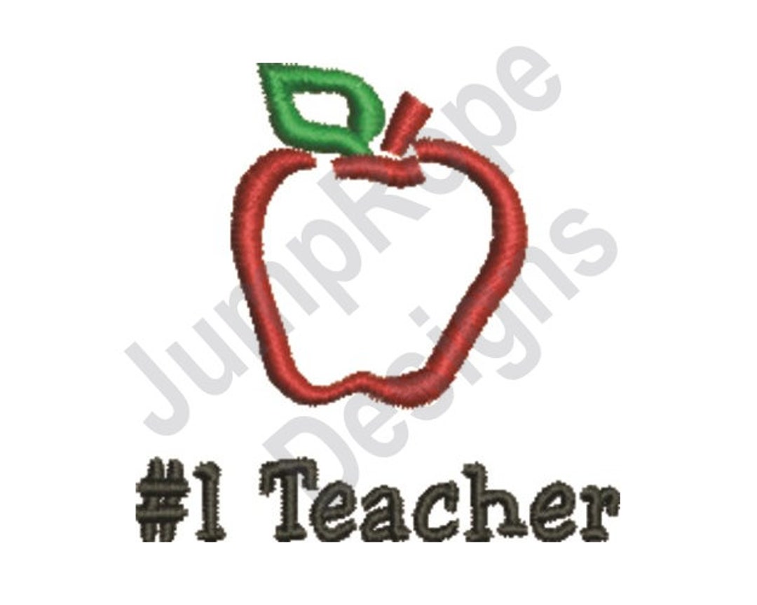 1 Teacher Machine Embroidery Design - Etsy