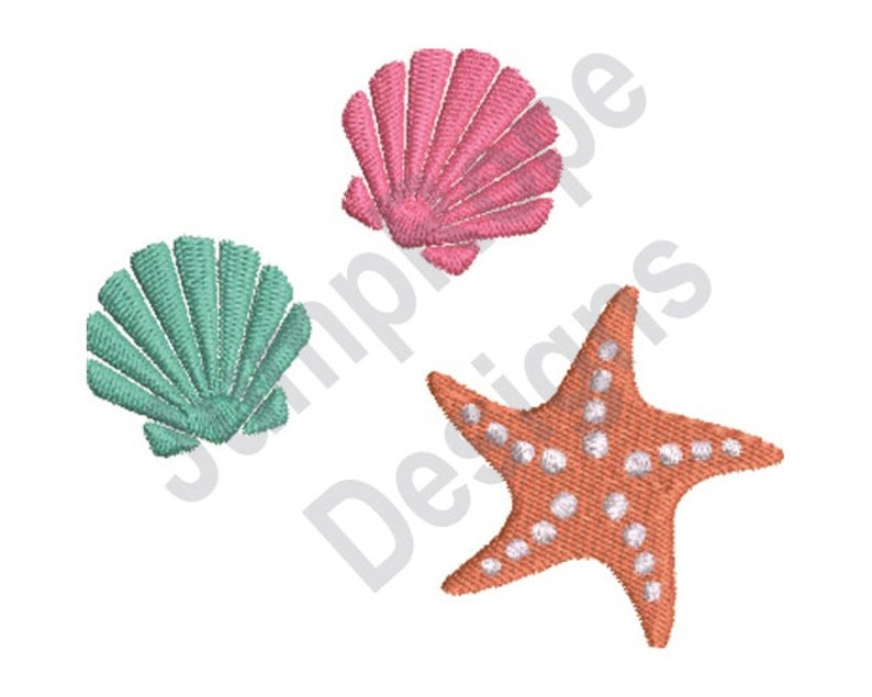 Starfish & Shells Machine Embroidery Design - Etsy