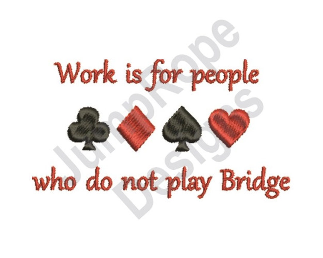 Play Bridge - Machine Embroidery Design - Etsy