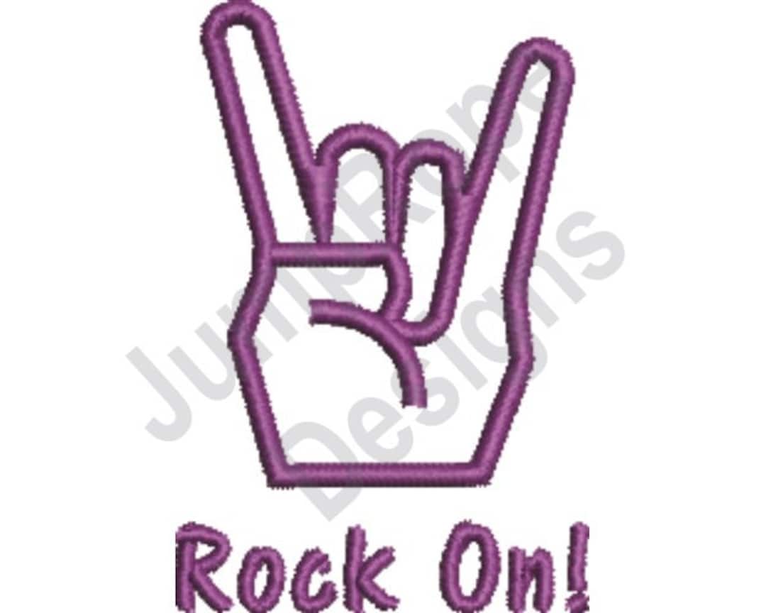 Rock on - Machine Embroidery Design - Etsy