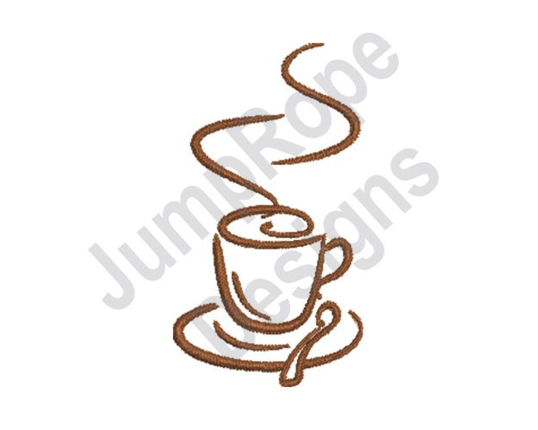 Coffee Cup - Machine Embroidery Design - Etsy