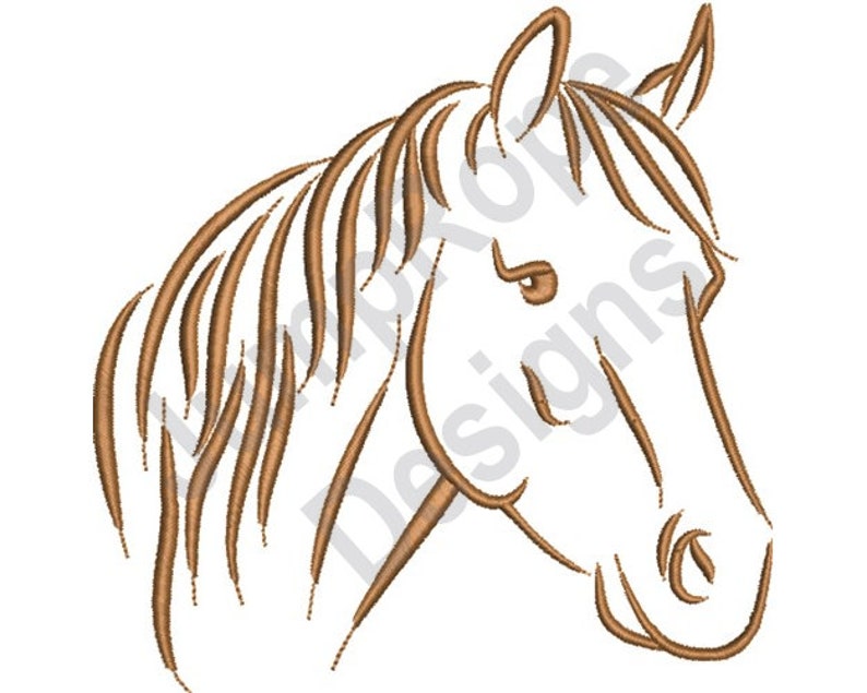 Pferdekopf Umriss Stickdatei - Etsy.de