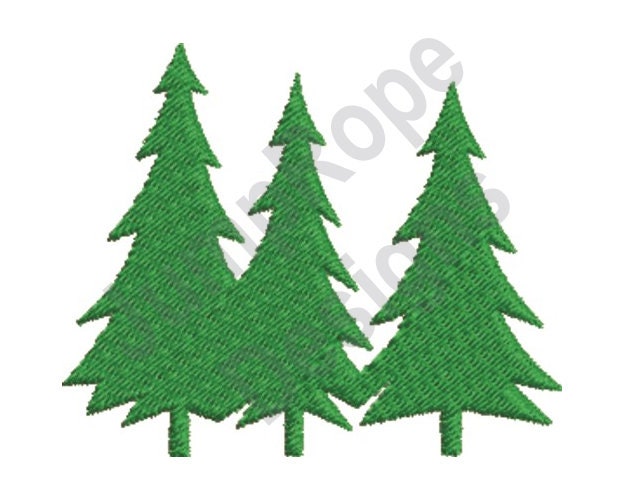 Evergreen Trees 1 Machine Embroidery Design | Etsy