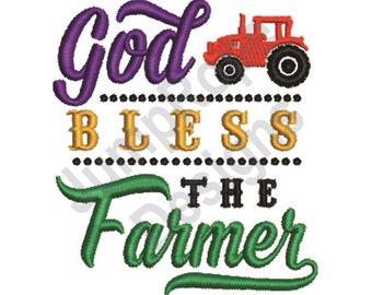 God Bless the Farmer Machine Embroidery Design, Farm Life Embroidery ...