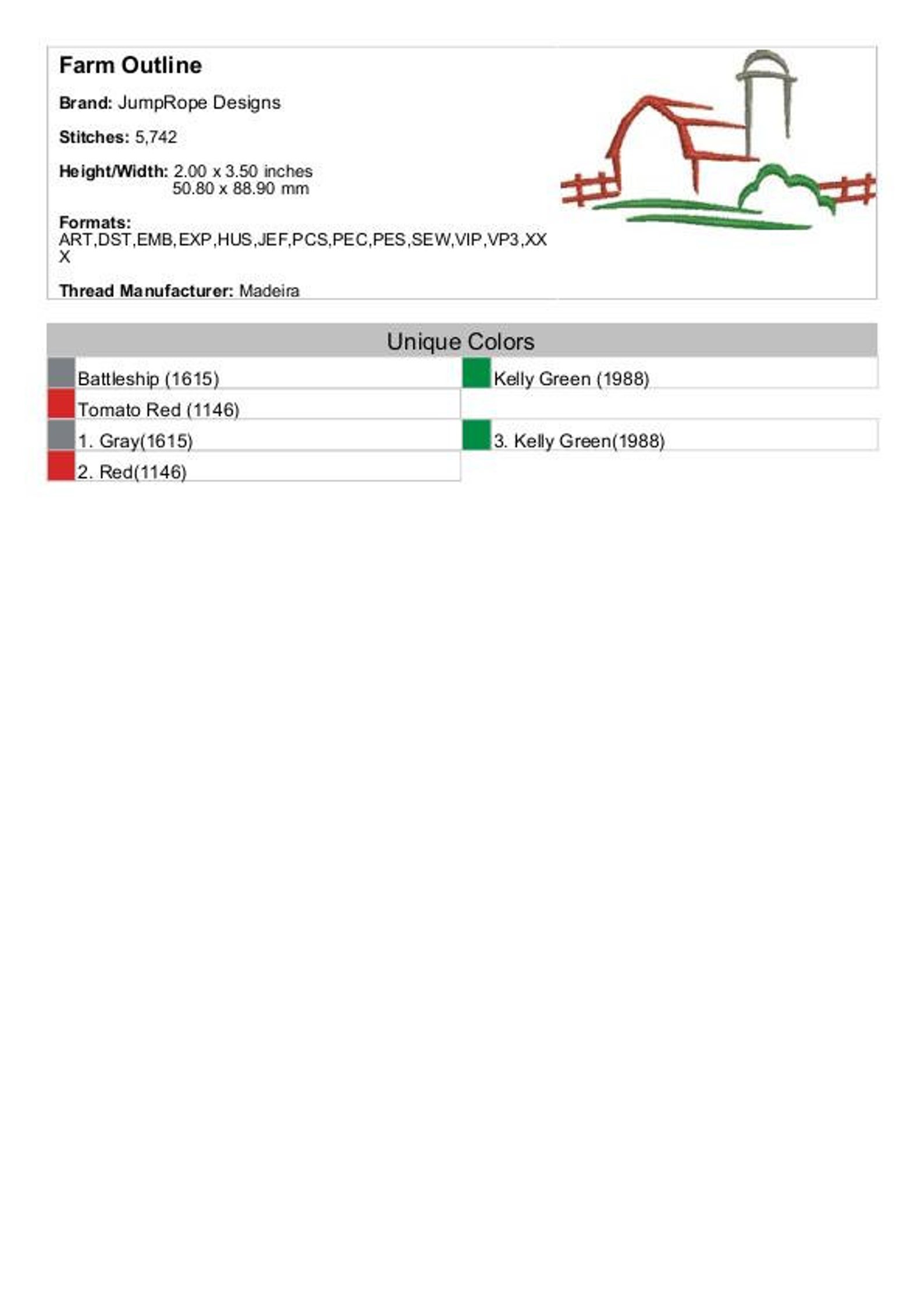 Farm Outline Machine Embroidery Design - Etsy