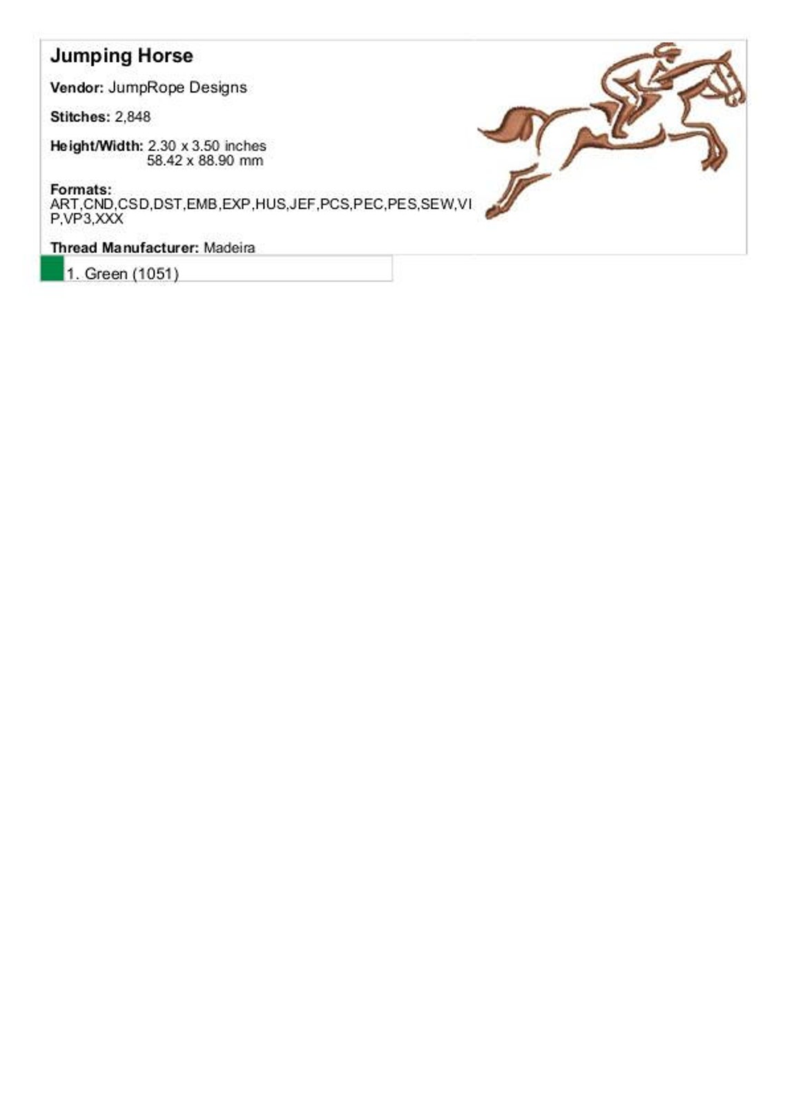 Jumping Horse Machine Embroidery Design - Etsy