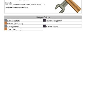 Hammer & Wrench Machine Embroidery Design - Etsy