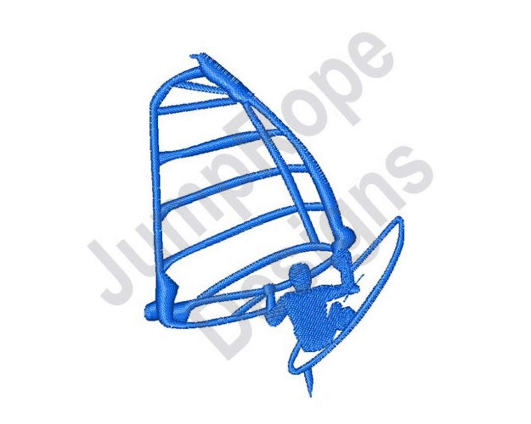 Windsurfer - Machine Embroidery Design - Etsy