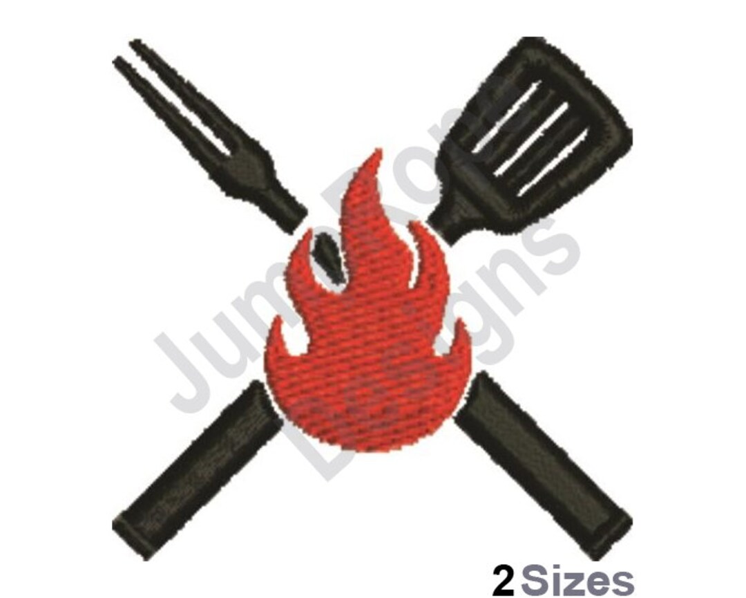 Grill Flames - Machine Embroidery Design - 2 Sizes - Etsy
