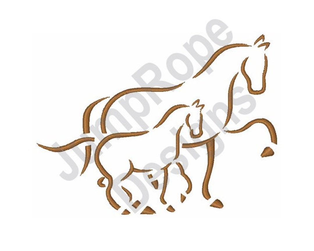 Mare & Foal Machine Embroidery Design - Etsy