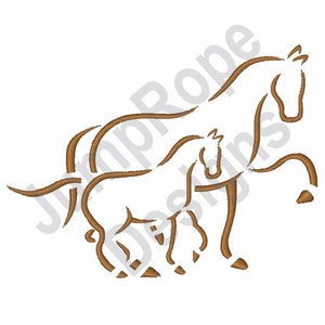 Mare & Foal Machine Embroidery Design - Etsy