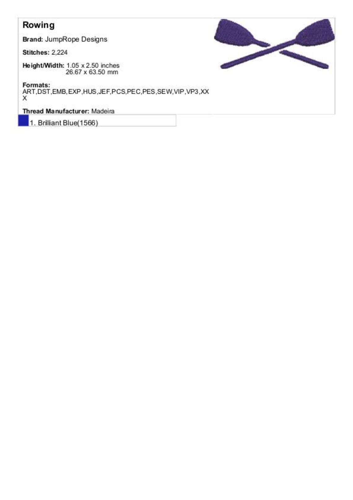 Rowing Machine Embroidery Design | Etsy