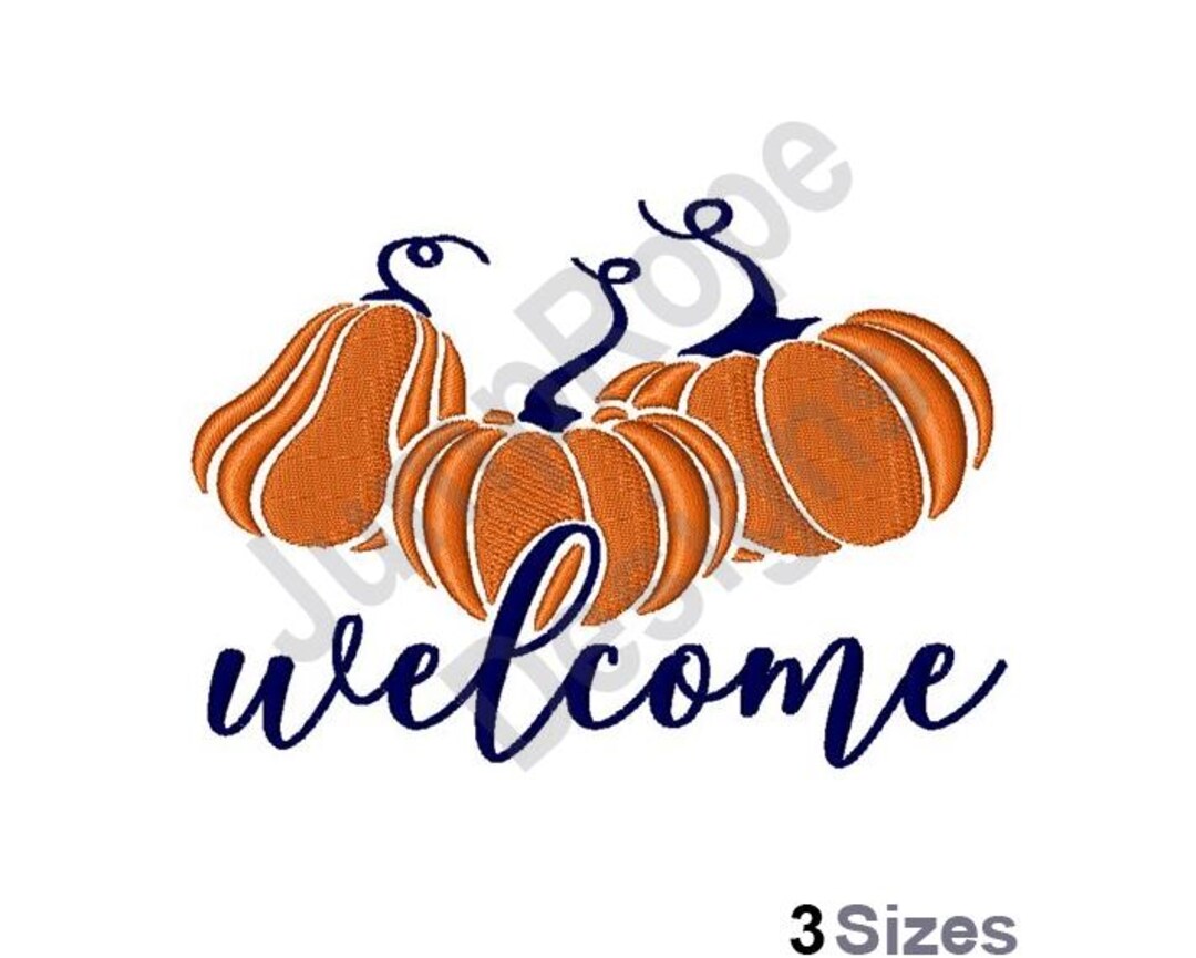 Welcome Pumpkins - Machine Embroidery Design - 3 Sizes - Etsy