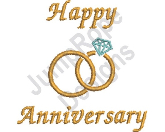 Happy Anniversary Machine Embroidery Design | Etsy