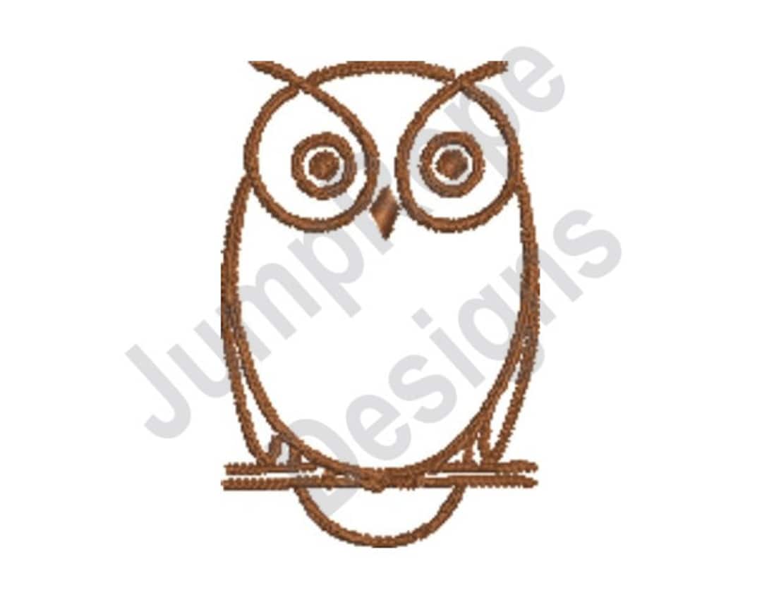Owl Outline - Machine Embroidery Design - Etsy