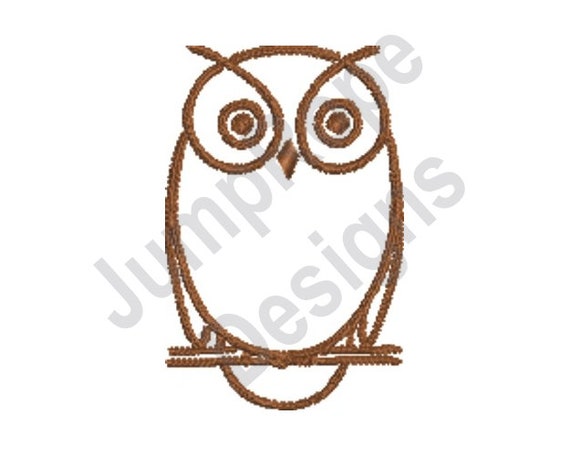 Owl Outline Machine Embroidery Design | Etsy