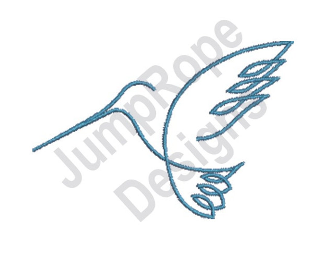 Hummingbird Outline - Machine Embroidery Design - Etsy