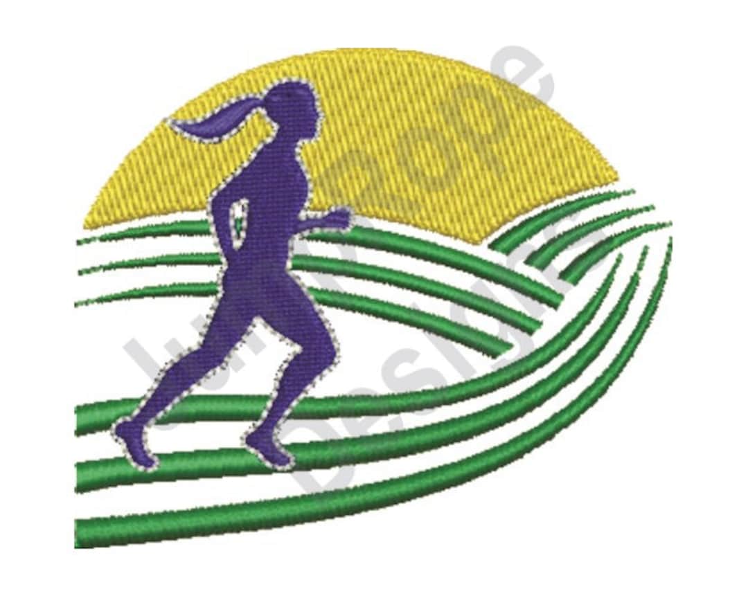 Female Runner - Machine Embroidery Design - Etsy