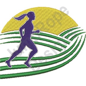 Female Runner - Machine Embroidery Design - Etsy