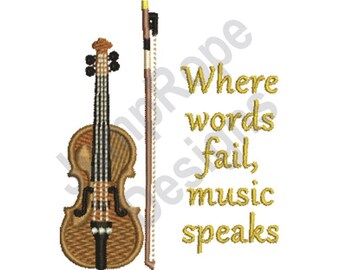 Violin and Music Machine Embroidery Design - Etsy