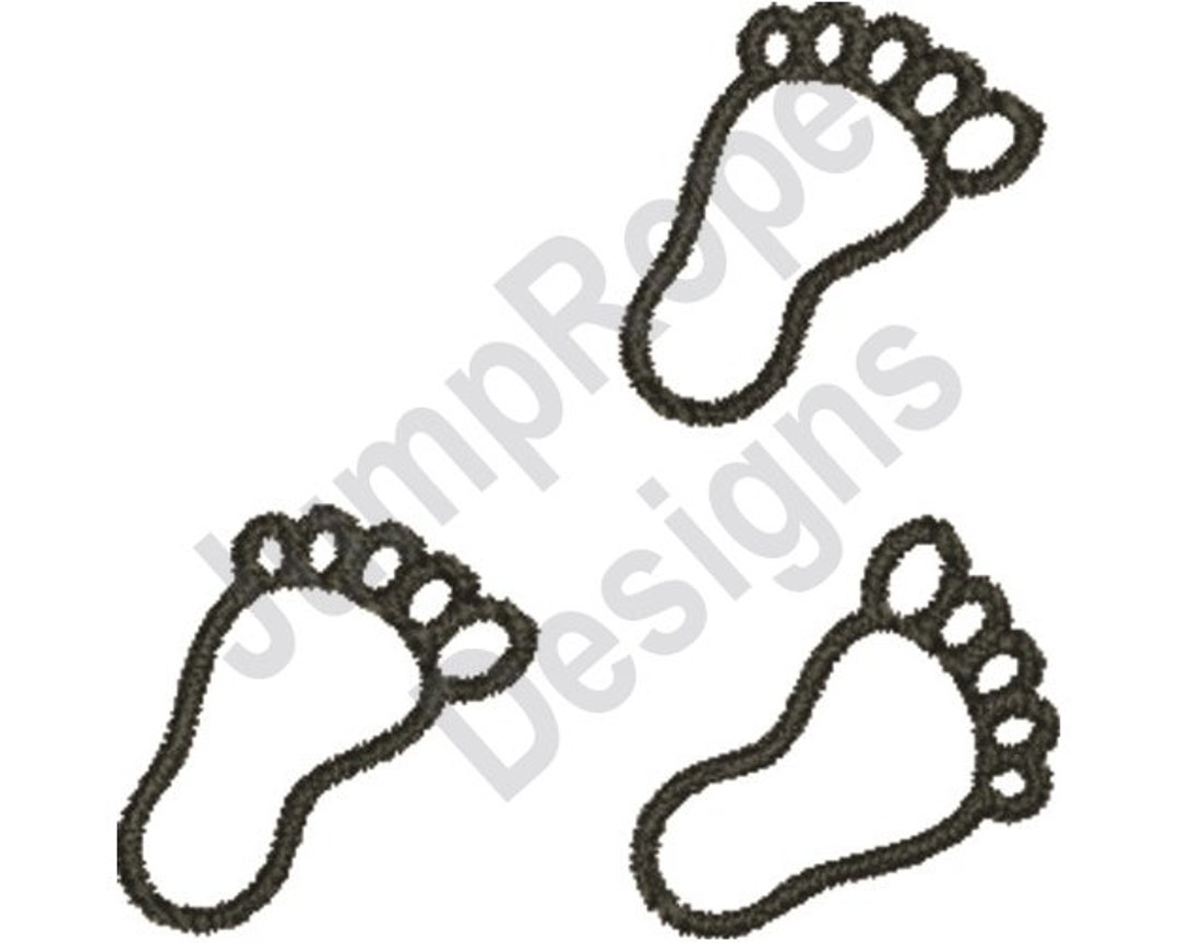 Footprint Outline - Machine Embroidery Design - Etsy