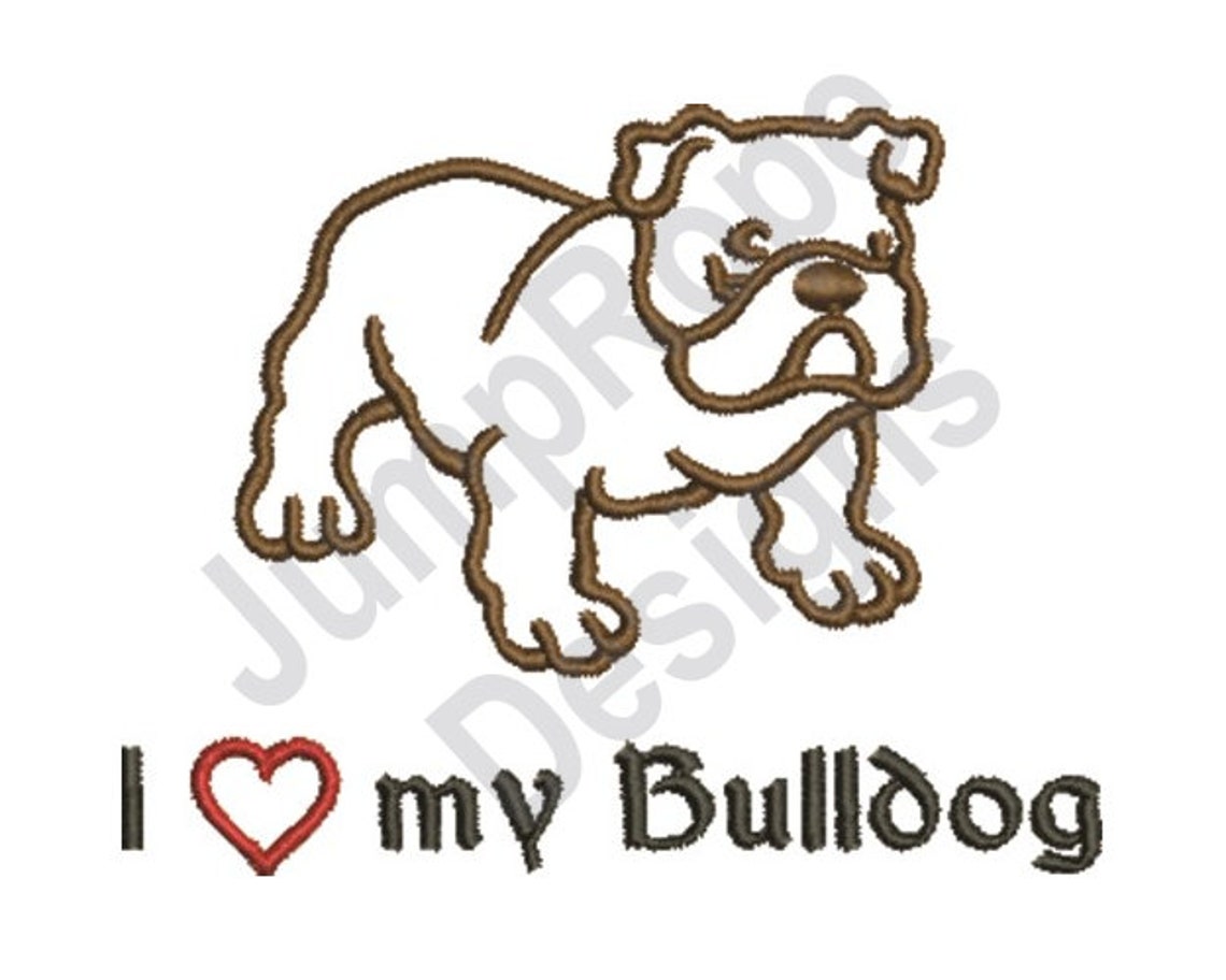 My Bulldog Machine Embroidery Design - Etsy