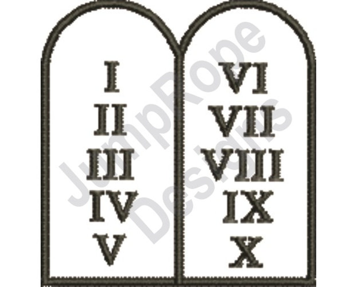 Ten Commandments Machine Embroidery Design - Etsy