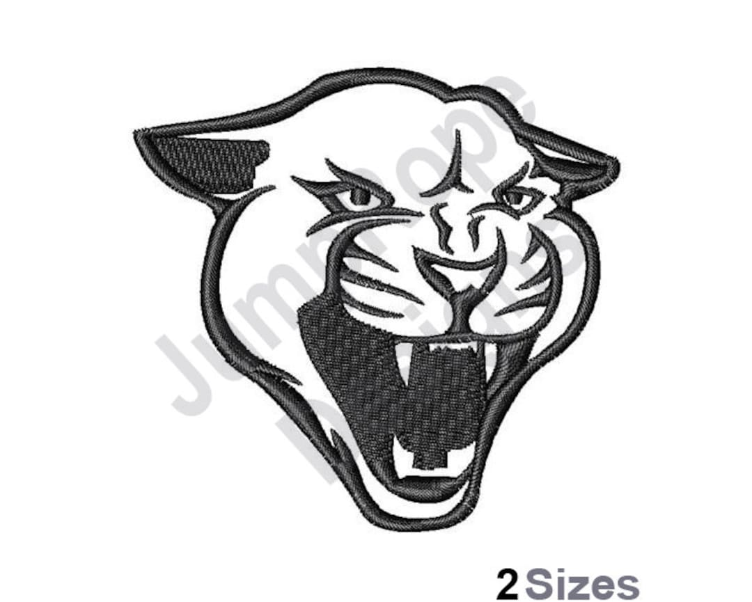 Panther Mascot Outline - Machine Embroidery Design - 2 Sizes - Etsy