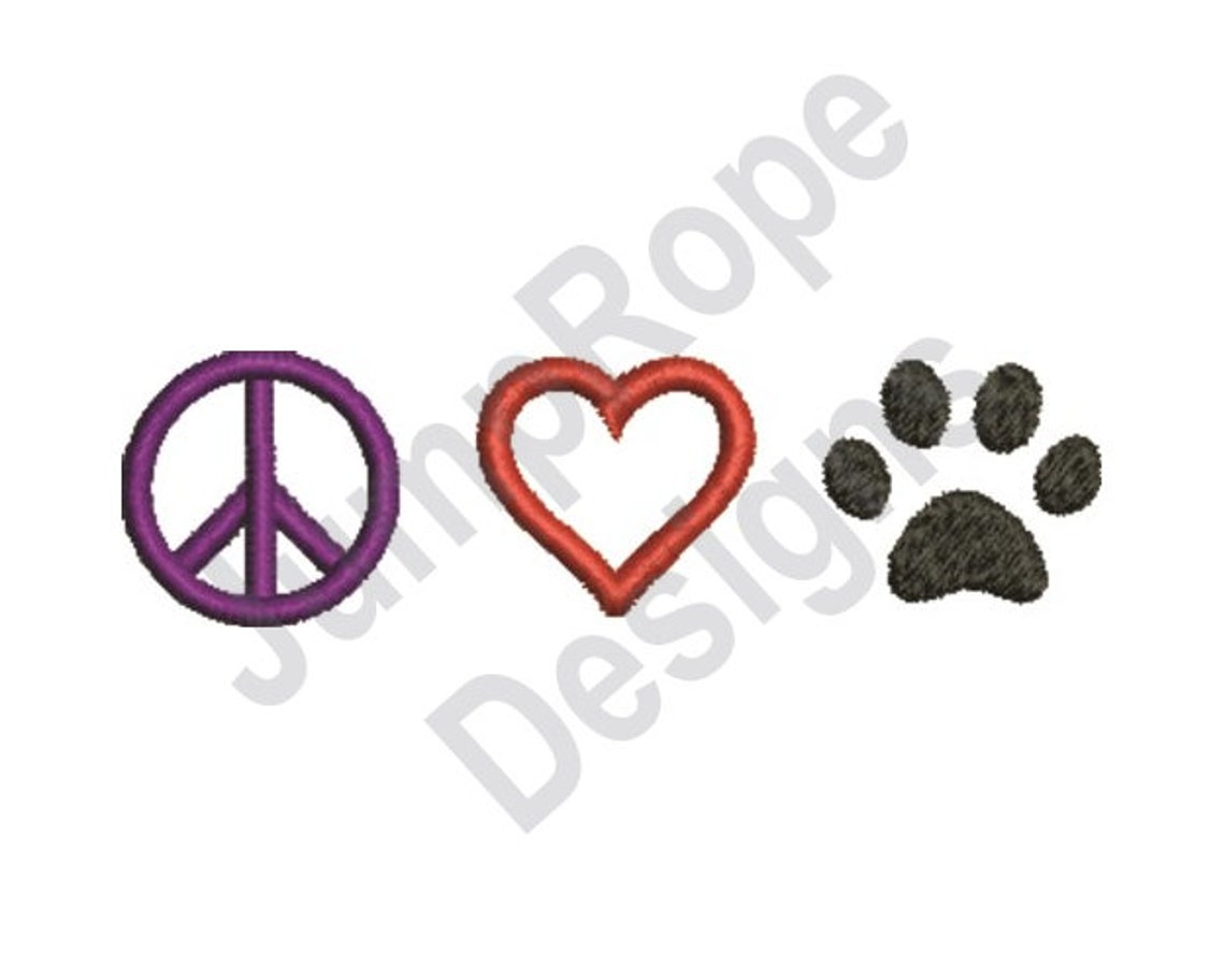 Peace Love Pets - Machine Embroidery Design - Etsy