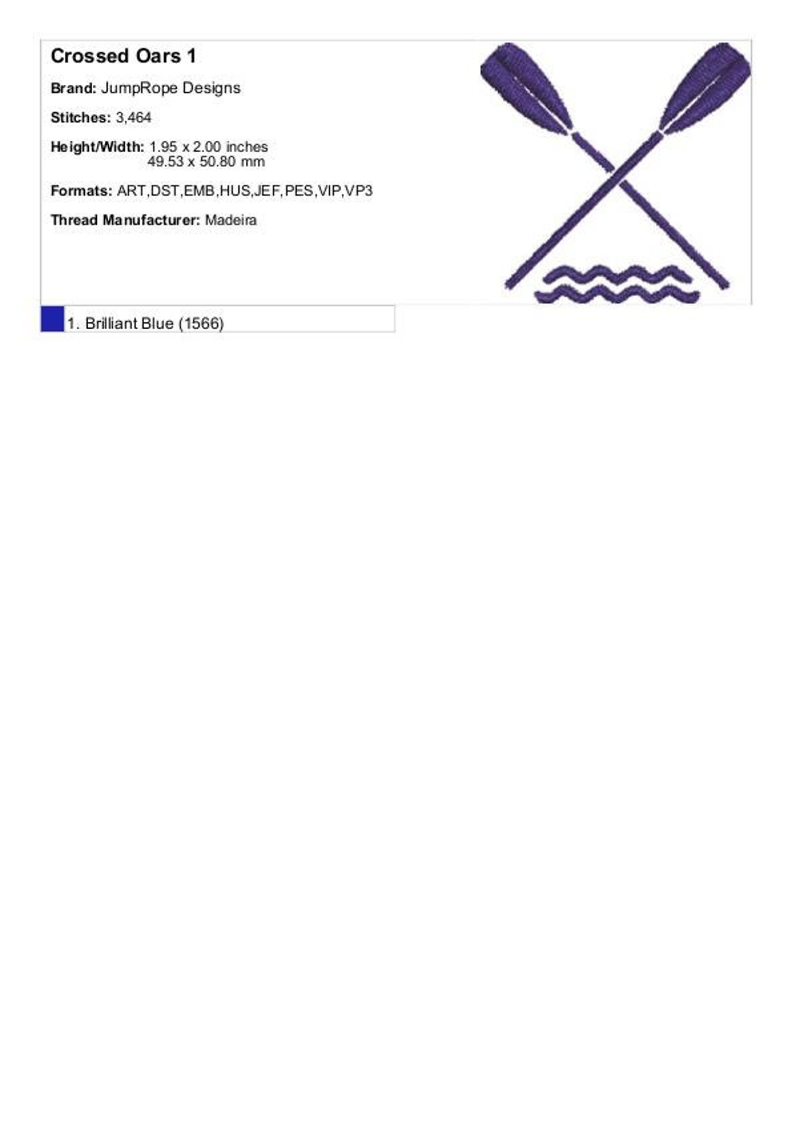 Crossed Oars 1 Machine Embroidery Design | Etsy