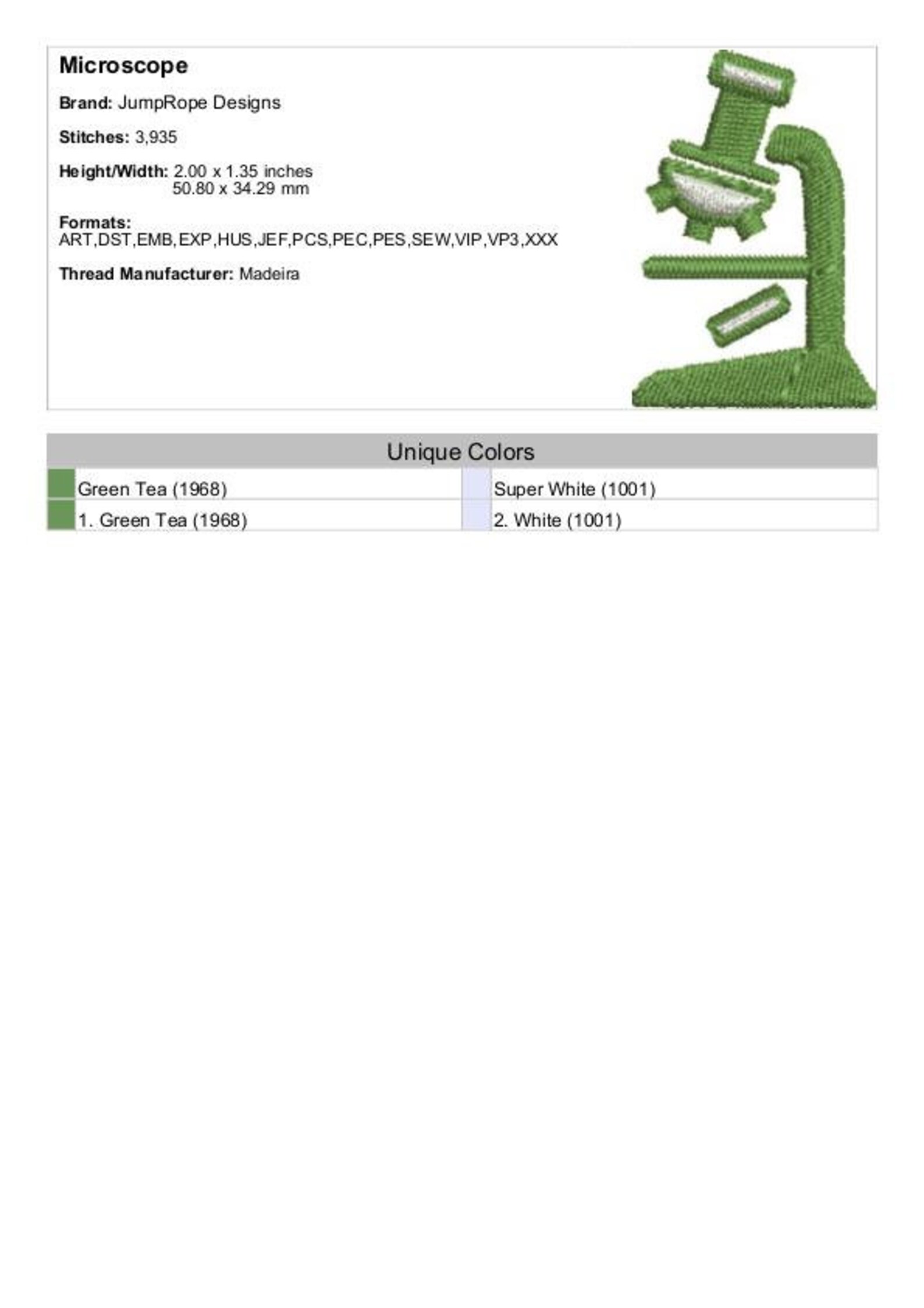 Microscope Machine Embroidery Design | Etsy