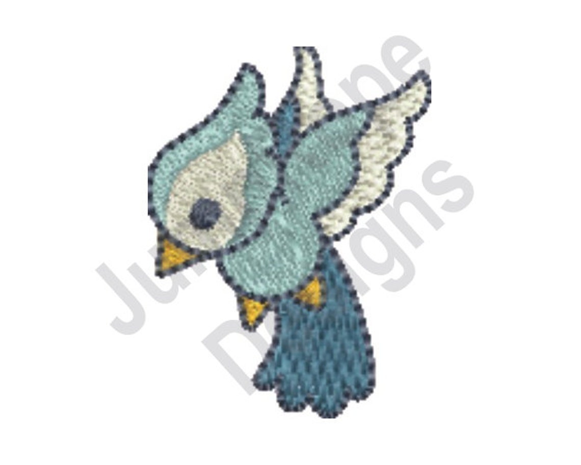 Small Blue Bird Machine Embroidery Design | Etsy