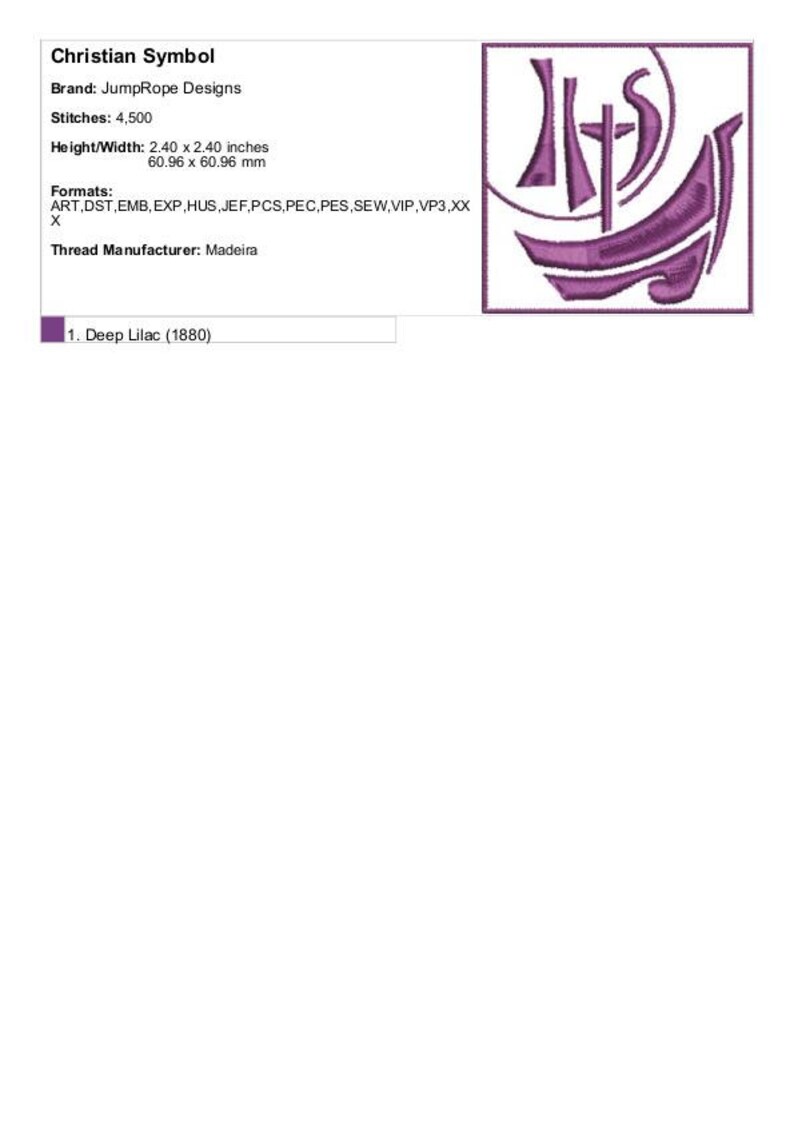 Christian Symbol Machine Embroidery Design | Etsy