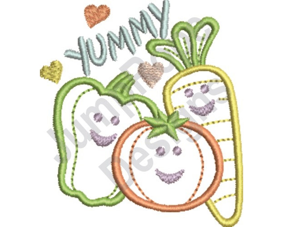 Happy Vegetables - Machine Embroidery Design - Etsy