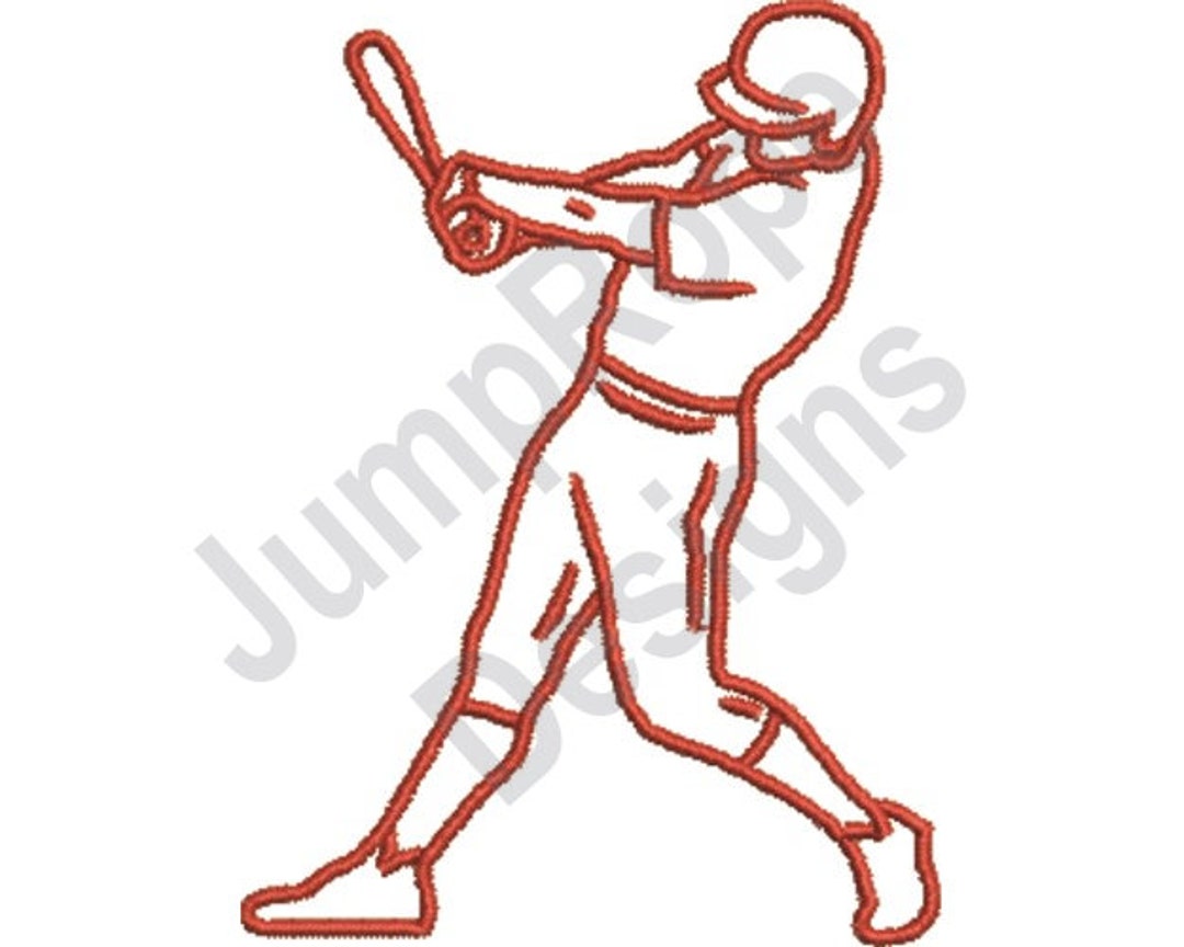 Baseball Player - Machine Embroidery Design - Etsy