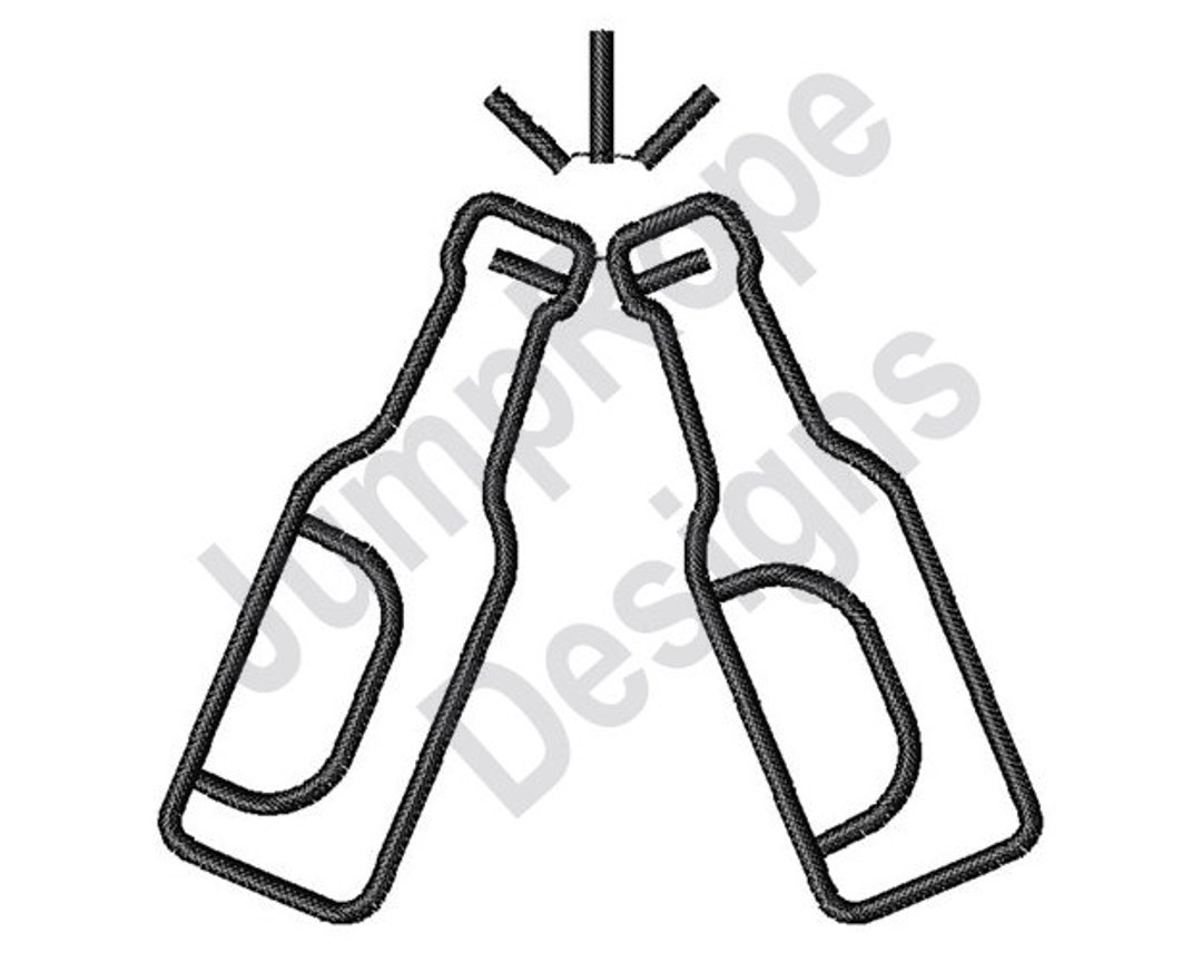 Beer Bottle Toast - Machine Embroidery Design - Etsy