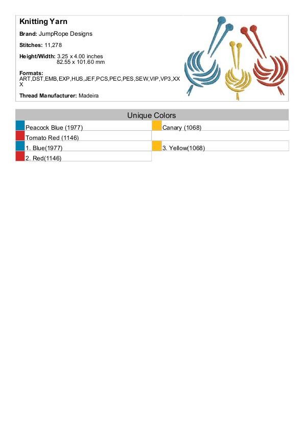 Knitting Yarn Machine Embroidery Design - Etsy
